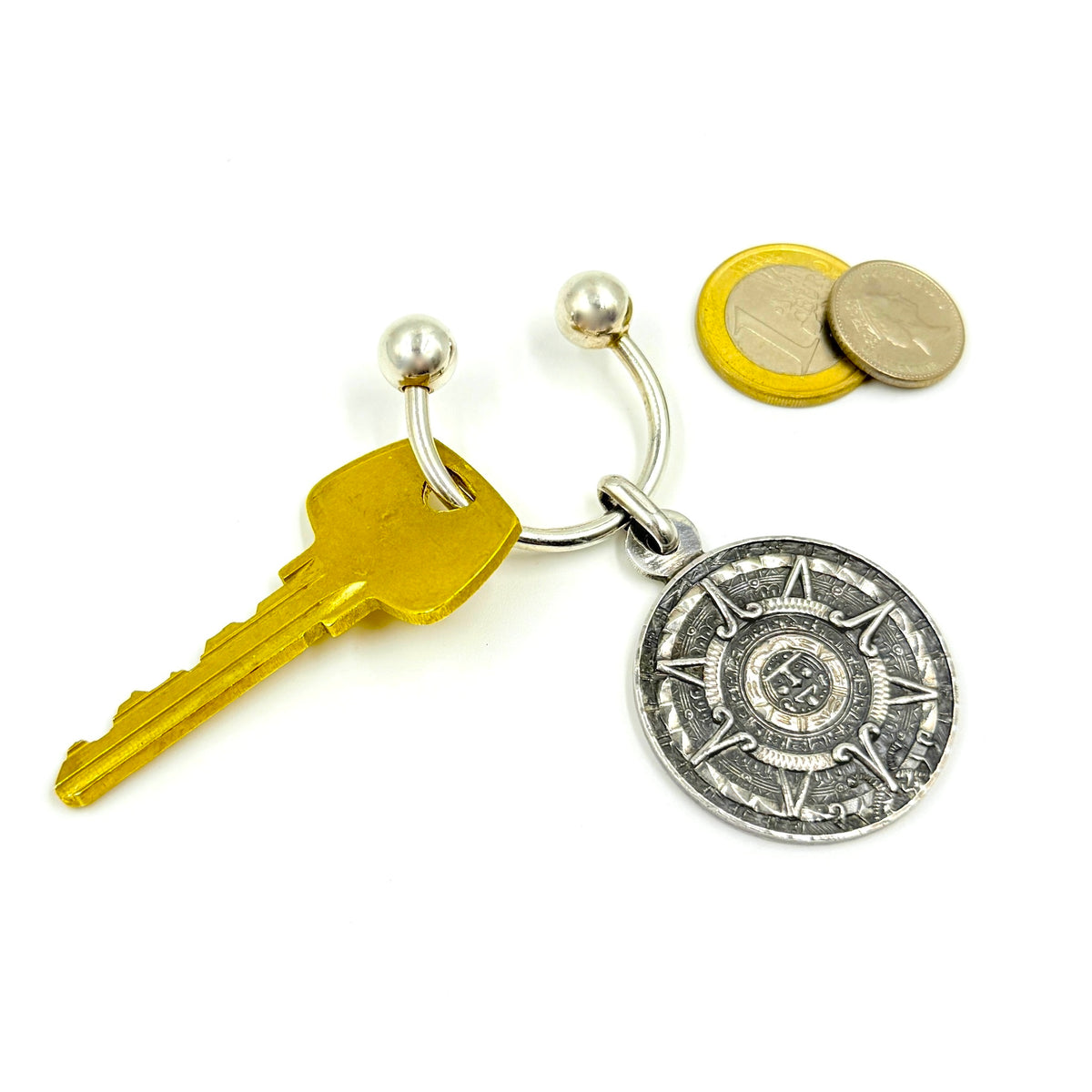 Aztec Sun Calendar Sterling Silver Horseshoe Key Ring – VINTAGE-O-RAMA LLC